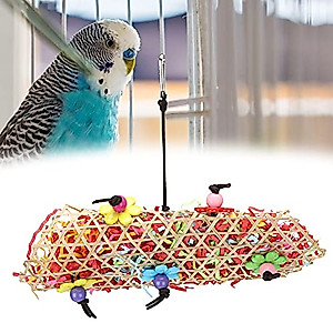 Shreddable Bird Toy, Colorful Weaving Swing Chew Toy Foraging Shredding Hanging Toy Handmade Creates Fun Filled Foraging Shredding Chew ToysToys