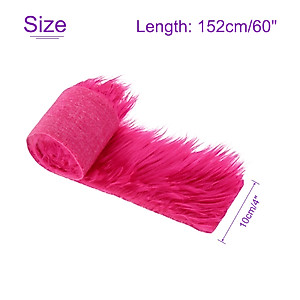 DMiotech 4"x60" Hot Pink Faux Fur Fabric for Crafts, Fluffy Faux Fur for DIY Projects, Gnomes, Animal Costumes, Cushions