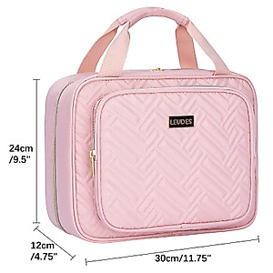 Leudes Travel Pill Bottle Organizer,Medicine Organizer and Storage,Home Medication Bag, Cases,Carrier for Pills,Vitamin,Fish Oil,Supplements for Women and Men (Large, Pink)