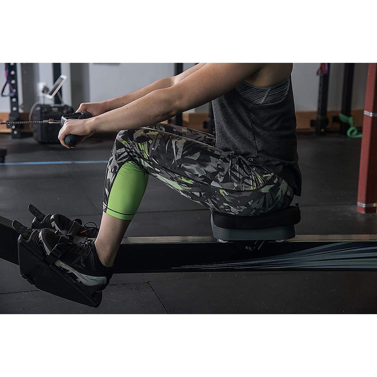 The Comfort Rowing Machine Combo: Rowing Machine Cushion and Phone Holder Compatible with PM5 Monitor from Concept 2