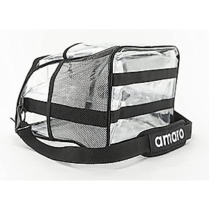 Amaro Delux 0.5mm Clear Lunch Bag for Adult V2 With Removable insert - Black Trim(XL)