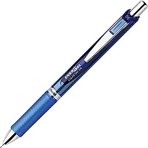 Pentel Gel Pen, Retractable/Refillable, Needle Tip, 0.5mm, Blue (PENBLN75C)