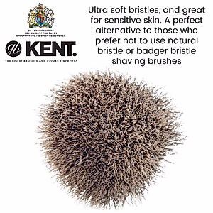 Kent INF1 Infinity Ultra-Soft Silvertex Bristles Shaving Brush Synthetic Bristles Crimped to Emulate Real Badger Bristle for Ultimate Shave Experience Perfect Lather for Shave Cream and Shaving Soap