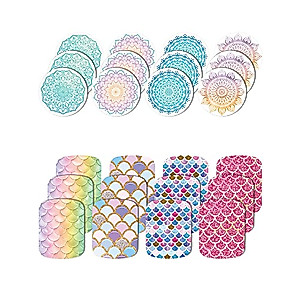 24 Pieces Mount Metal Plate for Phone Car Magnetic Mount Disc Universal Metal Plate Adhesive Sticker Replacement Magnet Patch for Magnetic Car Mounts Cell Phone Tablet Holder (Flower Squama Style)