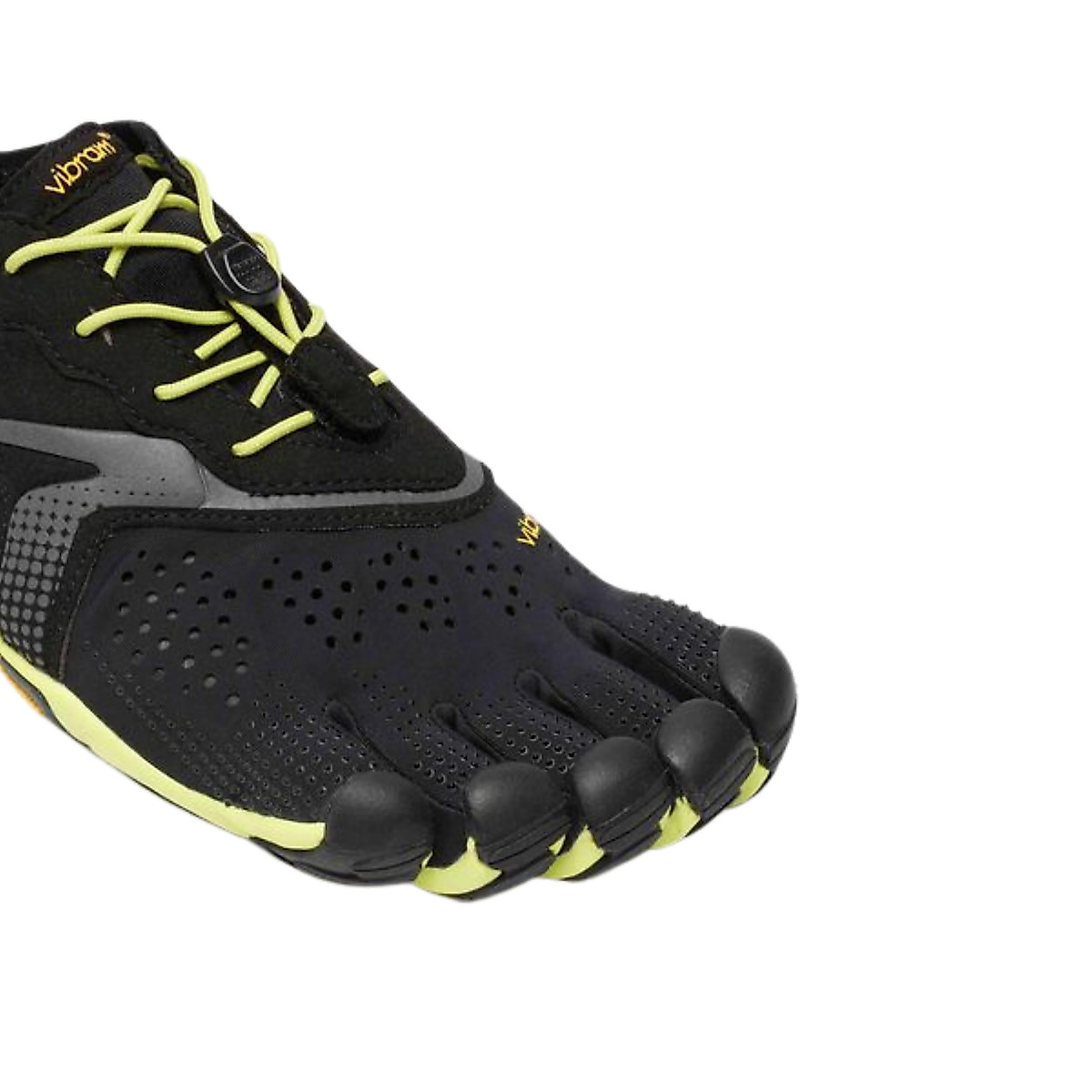 Vibram Men's FiveFingers V-Run Shoe, Black/Yellow, 49 EU / 13-14 US