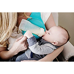 The Beebo Hands Free Baby Bottle Holder, Upgraded – New and Improved, Teal – Suitable for Most Bottle Sizes, Enhance Feeding Time for Parents and Caregivers| Anti Slip