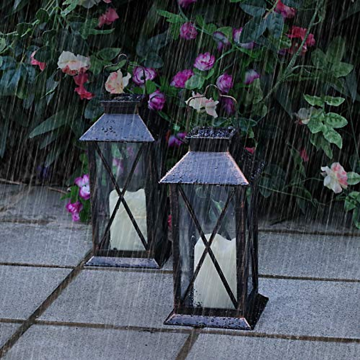 Solar Lantern, Outdoor Hanging Solar Lights Waterproof LED for Porch Garden Patio Pathway Deck Yard(2 Pack)