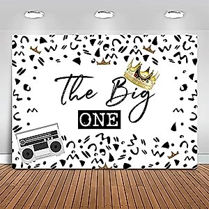 Mocsicka Hip Hop 1st Birthday Backdrop Our Notorious is The Big One Party Decoration Old School Rap The Big One First Birthday Photography Background (7x5ft (82x60 inch))