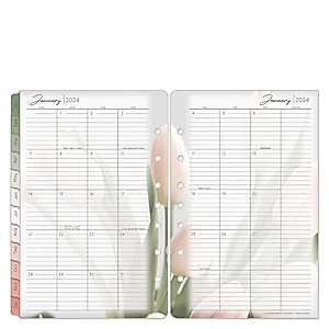 FranklinCovey - Blooms Two Page Per Day Ring-Bound Planner (Classic, Jan 2024 - Dec 2024)