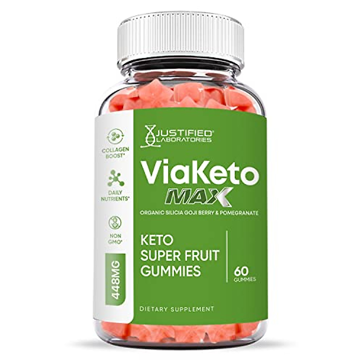 Viaketo Max Keto Gummies Via Keto Collagen Booster Contains Organic Silica Bamboo Acai Berry with Pomegranate Juice 60 Gummys