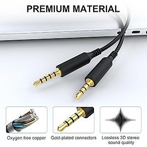 Replacement A10 Cable A40 Cord Compatible with Astro A10 A40 A30 A50 Gaming Headset Talkback Cord Fit with Xbox One PS4 Smartphone MixAmp and PC Gaming
