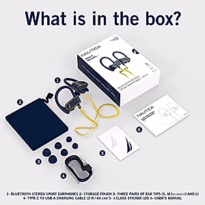 Nautica Stereo Sport Earphones H110 Sports Wireless Earbuds Wireless Running Headphones with Microphone, Bluetooth 5.0 and 15 Hrs Playtime