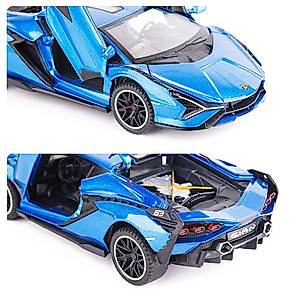BDTCTK Sian FKP37 Car Model Toy 1/32 Child Sound and Light Pull Back Car Zinc Alloy Casting Toys for Kids Boy Girl Gift (Bule)