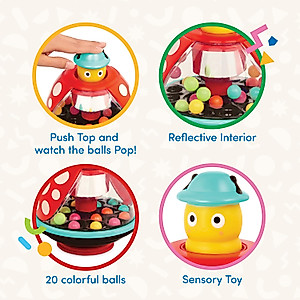 Battat – Ladybug Toy – Ball Popping Toy – Toy For Toddlers – 20 Small & Colorful Balls – 12 Months + – Ladybug Pushtop