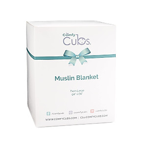 Comfy Cubs Muslin Blanket for Adults, Extra Large Twin 90” x 66”, 6 Layer Cooling Cotton Softness, Breathable & Warm Throw for Bedroom, Living Room Couch (White, Twin - Muslin)