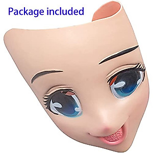 Tiydiygo Realistic Beautiful Girl Headgear Face Cover Halloween Latex Mask Party Game Dress Up Photo Novelty Costume Props (Skin Color)