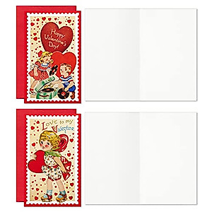 Hallmark Mini Valentines Day Cards Assortment, 18 Cards with Envelopes (Vintage, Be My Valentine)