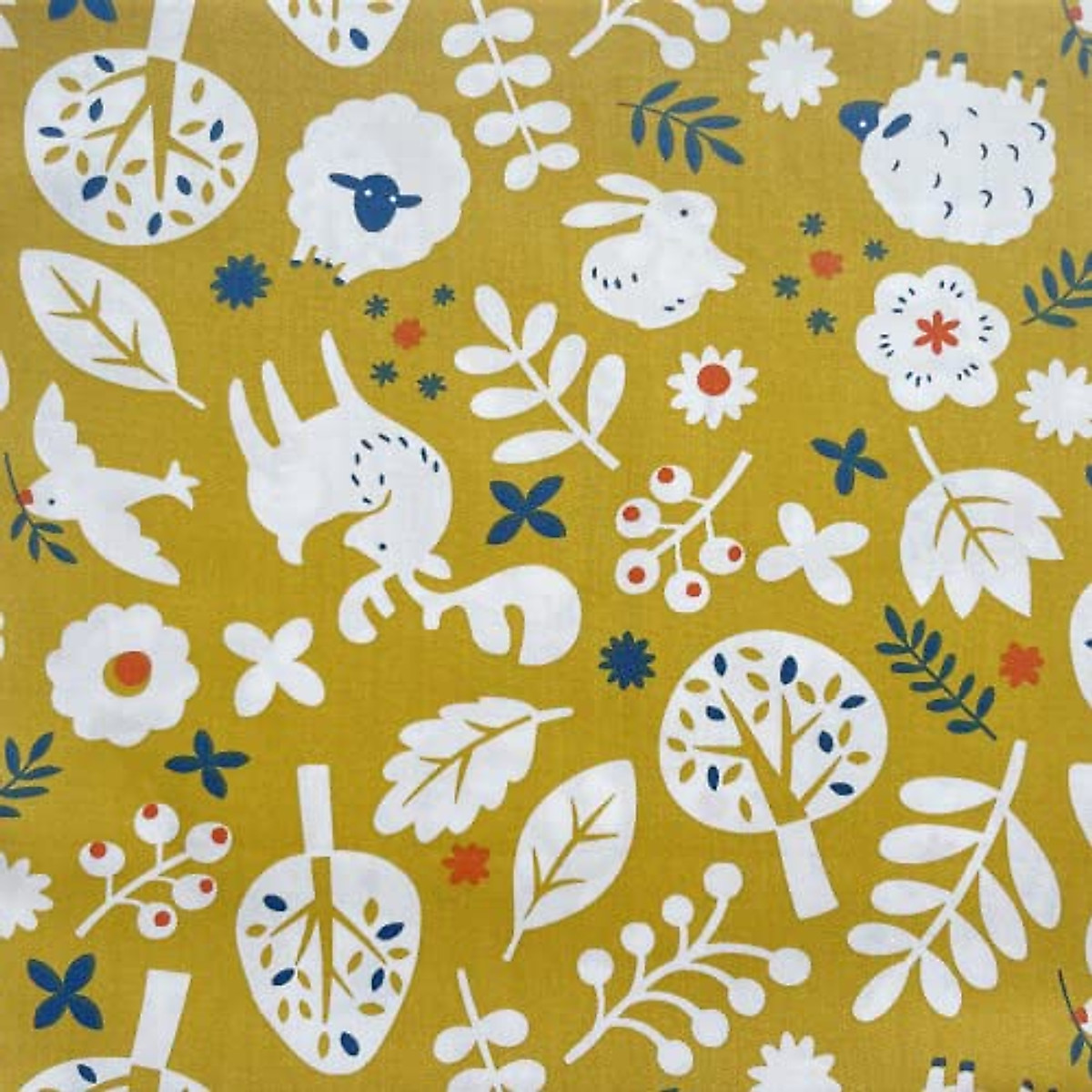 Yellow Floral Charm Packs for Quilting 5 inch, Fall Fabric Squares 5x5, 100% Cotton Fabric Scraps for Crafts, Precut Fabric Squares (42Pcs)