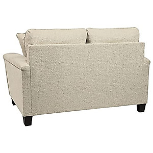 Signature Design by Ashley Abinger Chenille Contemporary Loveseat with 2 Accent Pillows, Beige