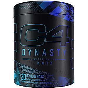 Cellucor C4 Dynasty MMXX Pre Workout Powder ICY Blue Razz | Preworkout Energy Supplement for Men & Women | 350mg Caffeine + 6.4g Beta Alanine | 20 Servings