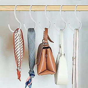 Mzekgxm 10 Pack Purse Hanger for Closet, Unique Twist Design Closet Organizer Hanger Hooks, Large Size Closet Hooks for Hanging Purses, Handbags, Clothes, Jeans, Belts, Hats, Pans and Pots (White)
