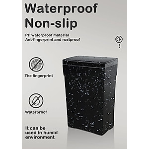 BIQWBIC 50 Liter Kitchen Trash Can with Lid, Automatic Trash Can Touchless Trash Can, 13 Gallon Garbage Can Plastic Trash Can Motion Sensor Trash Can for Kitchen Bedroom Office Bathroom, Black