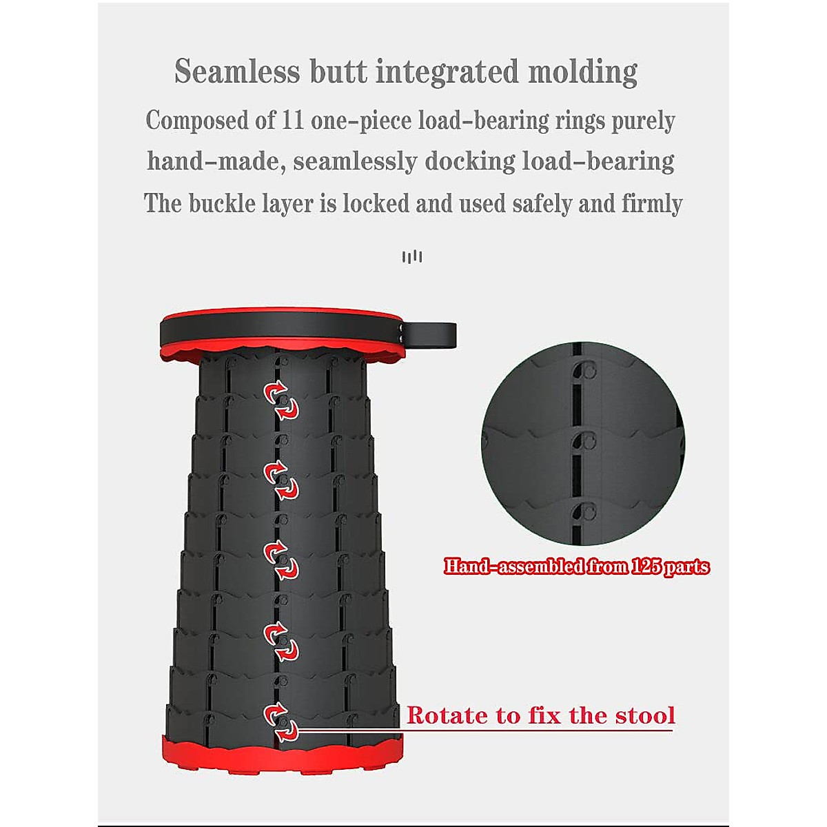 ZUOTEN 2-Piece Upgraded Portable Telescopic Stool Folding Stool Lightweight Outdoor Folding Chair Suitable for Camping Beach g Adjustable Stool Maximum Weight 300 pounds (Color 2)