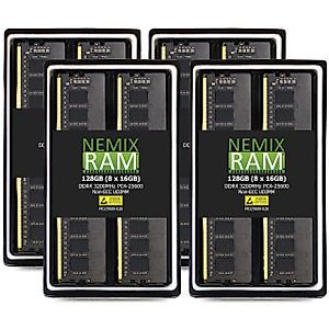 NEMIX RAM 128GB (8X16GB) DDR4 3200MHZ PC4-25600 2Rx8 1.2V 288-PIN Non-ECC Unbuffered UDIMM Desktop PC Memory KIT