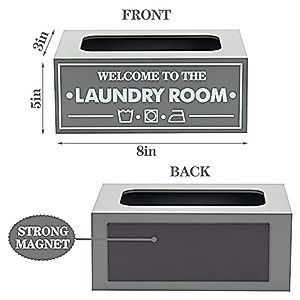 UCUDI Magnetic Dryer Sheet Dispenser Laundry Softener Sheets Holder Cover Box Farmhouse Laundry Room Wall Art Decor