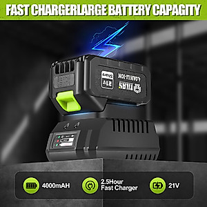 TILAX 21V Cordless Power Impact Wrench 516Ft-lbs(700N.m) High Torque 1/2 inch 4.0Ah Battery Electric Impact Gun with Brushless Motor 2300RPM Speed Fast Charger 5pcs Sockets for Car Lug Nuts