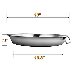MixRBBQ Stainless Steel Drip Pan, Big Green Egg Grilling Accessory, Also Fit Weber Kettle Charcoal Grills Pizza Cake Baking Tray, 13-inch Diameter Round …