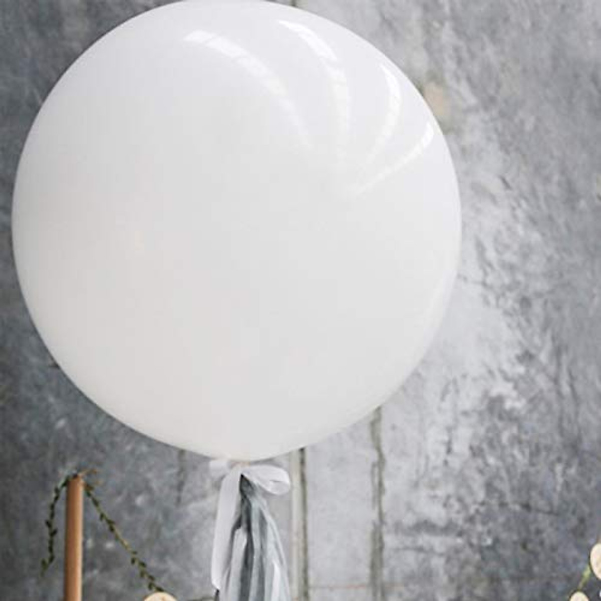 5 Big Balloons - 36 Inch Round Balloons - Extra Large & Thick Balloons Reusable Giant Latex Balloons for Wedding/Birthday Party Decorations, Photo Shoot and Festivals Christmas Decorations White
