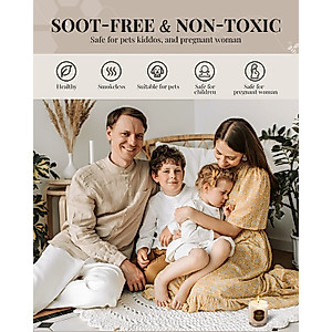 Beeswax Scented Candles Gift Set, Pumpkin Apple Cinnamon Cedar Candles Hypoallergenic Relaxing Aromatherapy Jar Candles for Home Scented, 80 Hours Burn Time, 4 Pack 2.6oz