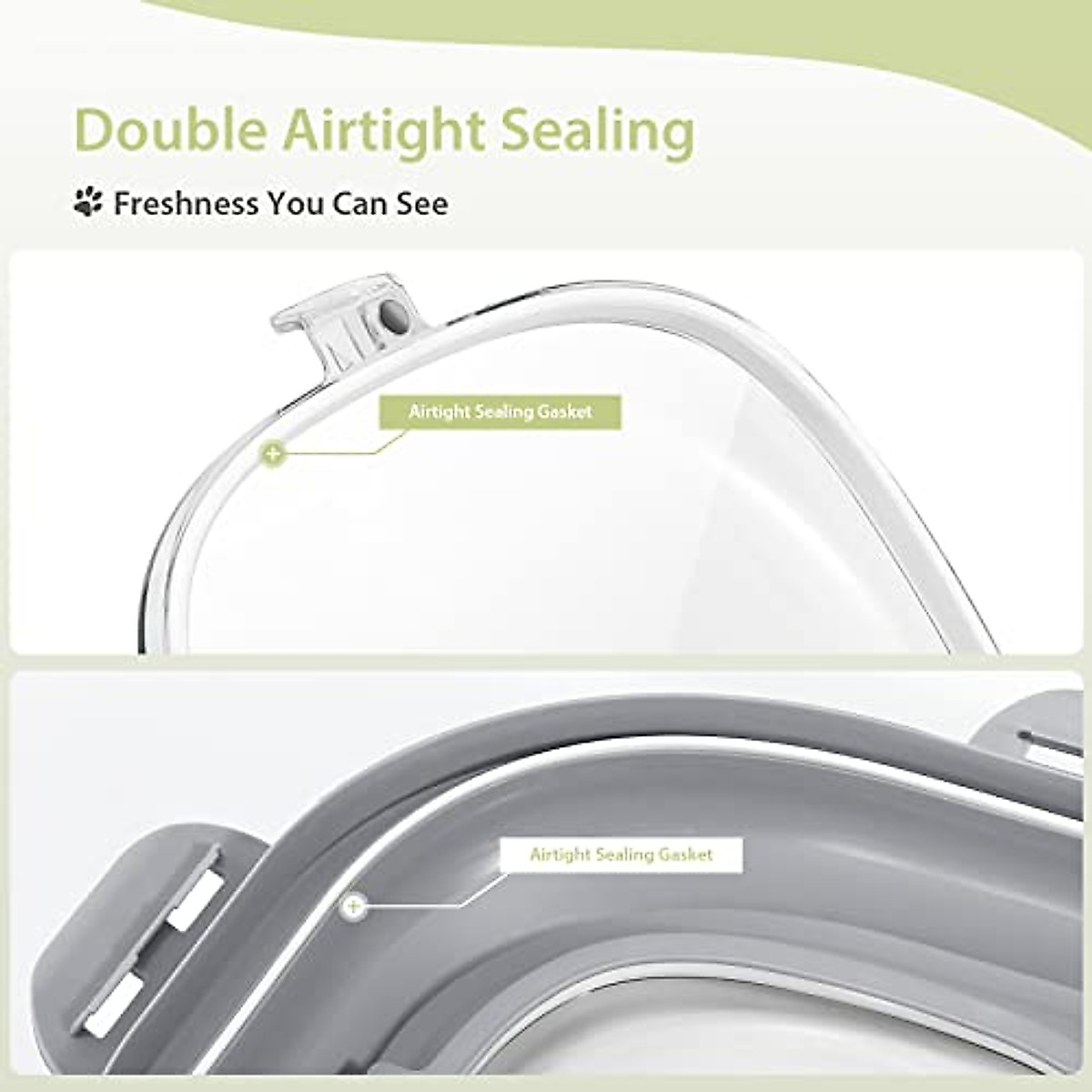 Rice Container Cereal Food Storage, Lockcoo Collapsible Airtight Rice Dispenser 20 to 50 Lbs with Measuring Cup & Wheels, Dry Food Flour Sugar Storage Container Large Kitchen Pantry Holder, Grey