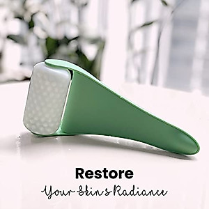 ROSELYNBOUTIQUE Ice Roller for Face Facial Tools Skin Care Set - Self Care Gifts for Women Cryotherapy Kit Reduce Wrinkles Puffiness Aging (Green)