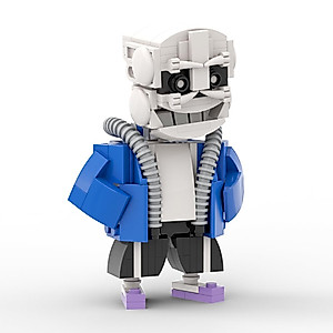 Undertale Sans Action Figures Building Block Sets, Blue Skull Character Horror Game Model Toys Monster Anime Building Kit, for Boys Grils Kids Age 6+ (185 Pcs)