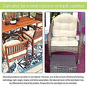 Indoor/Outdoor Chairpad with Ties, Patio Furniture Chair Cushions, Outdoor Rocking Chair Cushions, Outdoor Seat Cushions (Beige, 19 * 19)
