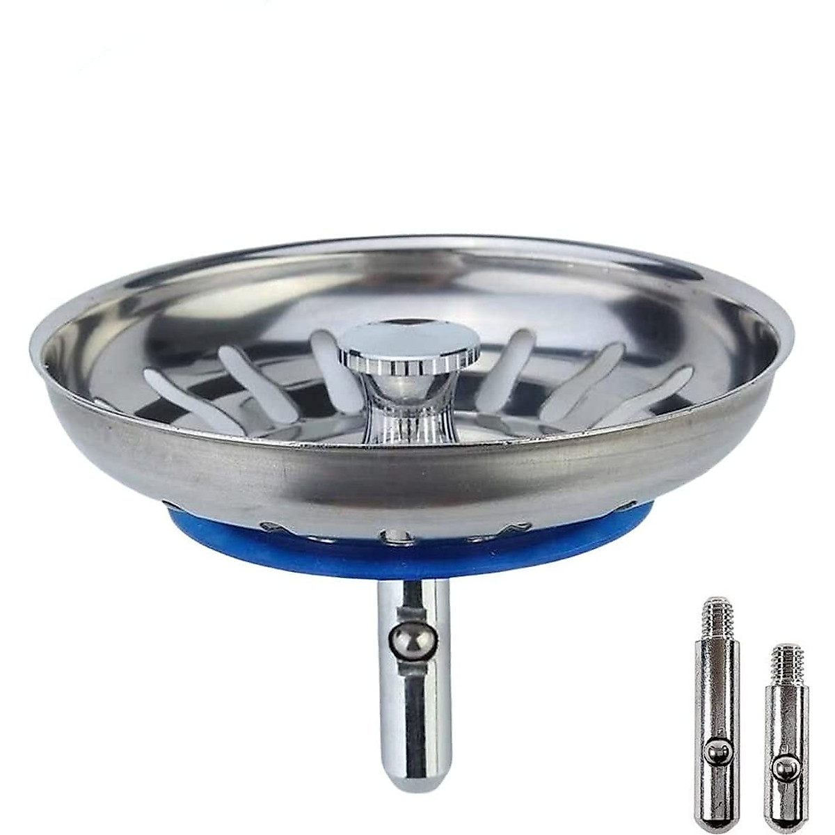 Minismus Kitchen Sink Strainer Replacement Basket with Ball Lock 3.15 Inch - Stainless Steel Sink Plug Round Hole - for Round Post Openings - Prevents Clogging - Open-Close Mechanism (3.15 Inch)