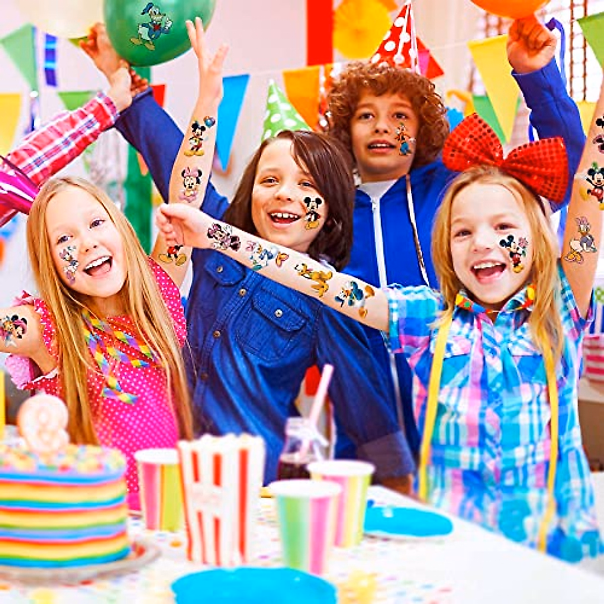 40 PCS Micke Mouse Tattoo Sticker Party Favors, Mouse Temporary Tattoos Mouse Birthday Party Supplies For Kids Boys And Girls Goody Bag Treat Bagfor Water Bottle Phone Skateboard Decoration