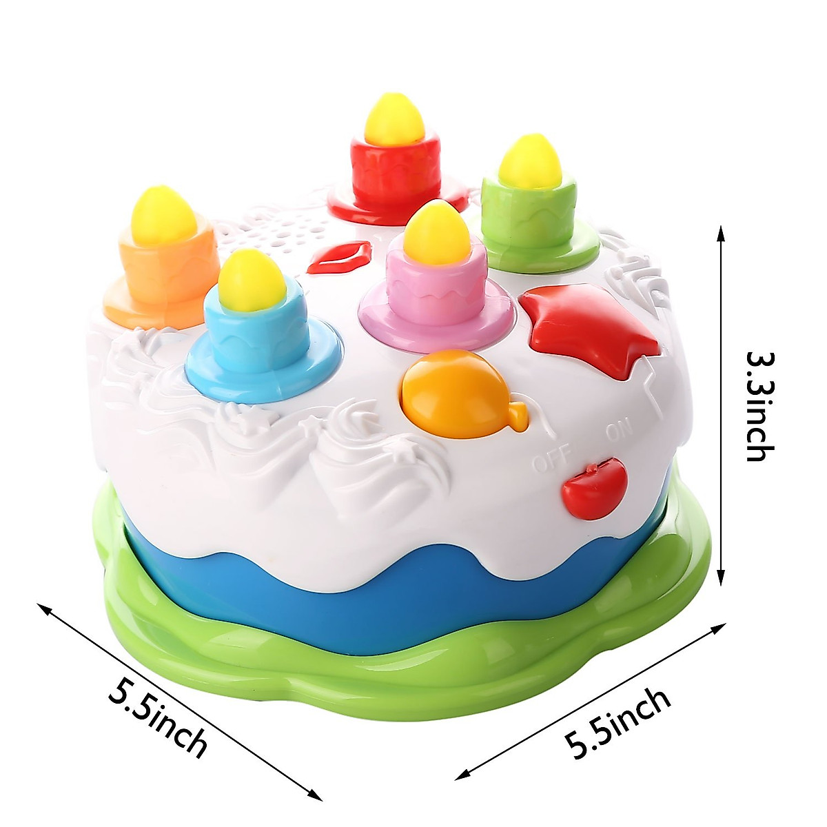 Love&Mini Birthday Cake Toys - First Birthday Cake Toy with LED Lighting, Music and Sonds, Great Baby Musical Toys for 1 2 3 4 Years Old Boys Girls Birthday and Xmas Gift