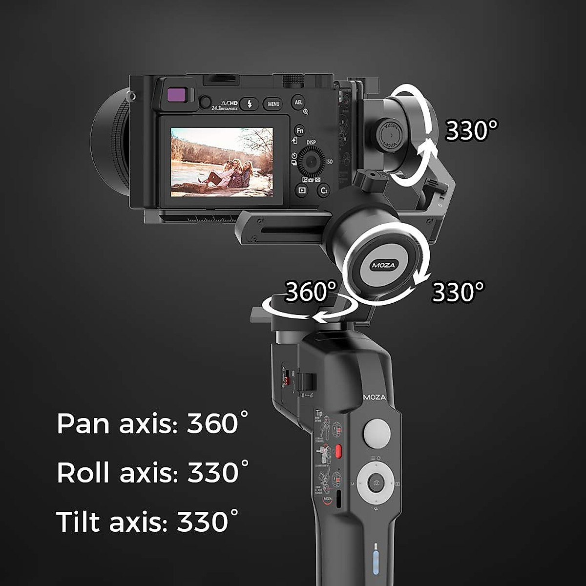 MOZA Mini P 3-Axis Gimbal, Foldable Stabilizer for Mirrorless Cameras, Action Cameras and Smartphones