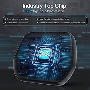 Wireless Carplay Adapter, Updated 5.8GHz WiFi Bluetooth Auto Connect Apple CarPlay Dongle for Cars with Original Factory Wired Car Play(Model Year: 2016 and After), Support iOS 8+, OTA Online Upgrade