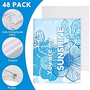 Shimeyao 24 Pcs Zippered Pillow Protectors Bulk Standard Bedding Pillow Cases Soft Breathable Cotton Sateen Dust Protection Covers White Cases for Home Hotel Rental (20 x 26 Inch)