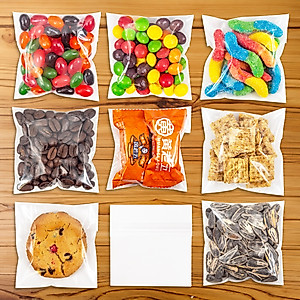 100 Bags - 3" x 4" Crystal Clear Protective Closure Bags with Self Adhesive Flap - Clear Resealable Cello/Cellophane Bags Good for Bakery, Candle, Soap, Cookie Poly Bags, in 2.1Mil Thickness