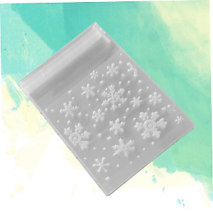 Healeved 200pcs Cellophane Bags Adhesive Snowflake Treat Bags Cellophane Party Bags Shoulder Strap Pads for Bags Cellophane Bags Small Cellophane Bags Pastry Bag To Bake