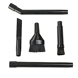 ALL PARTS ETC. Car Vacuum Attachments for Car Detailing, Universal Micro Vacuum Attachment Kit for Shop Vac - Mini Vacuum Cleaning Kit for Small Spaces, Tiny Tube Auto Detail with Fitting Adapters
