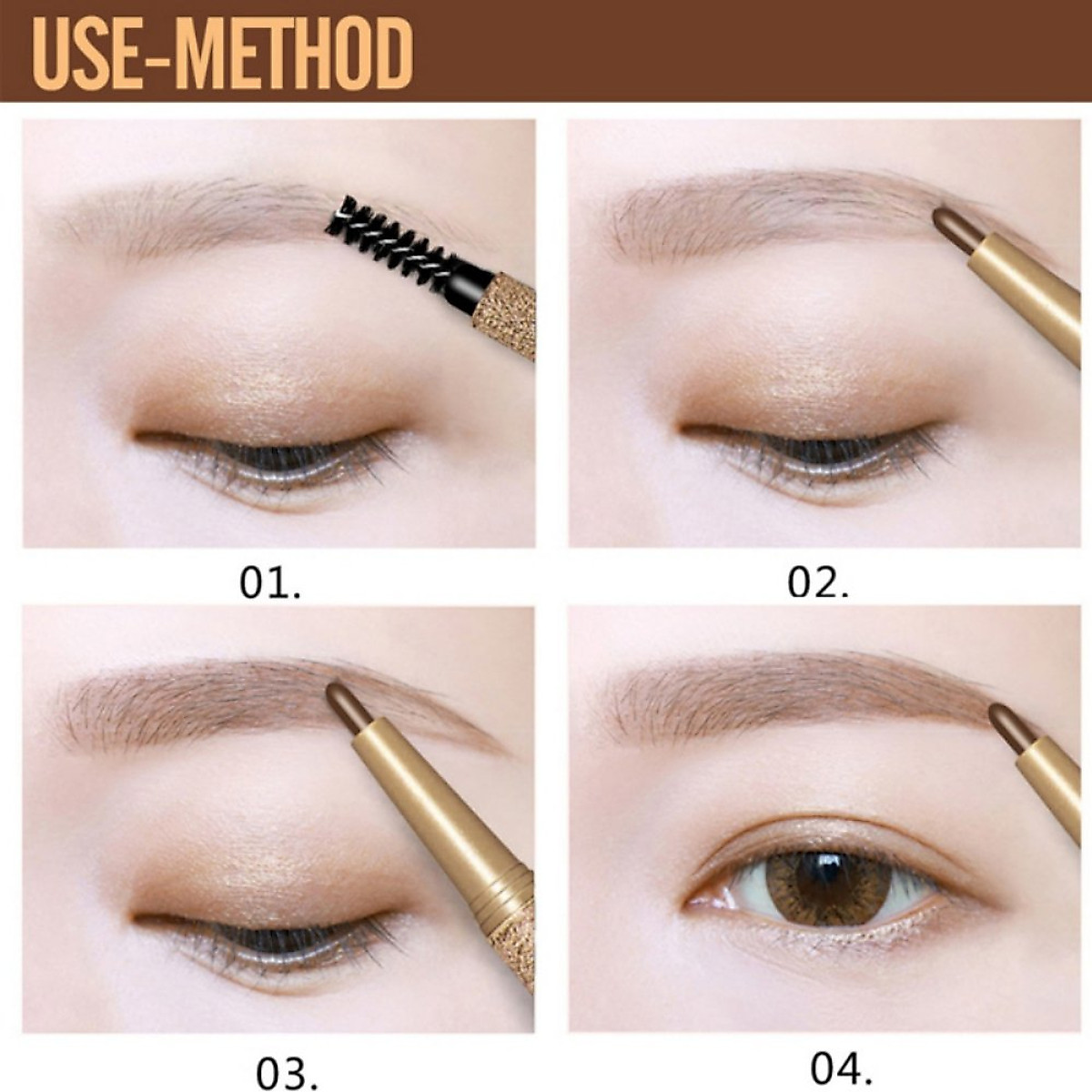 Waterproof Automatic Eyebrow Pencil Pen Kit For Perfect Eyebrow Quick Eyebrow Makeup With Eyebrow Brush Stencils Pencil Lead Tools
