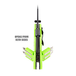 OEMTOOLS 25541 Cut and Drive Multi Tool, Drop Point Knife, Screwdriver, Bit Set, Ruler, and Bottle Opener, EDC, Contractor, HVAC Tool, Green and Black