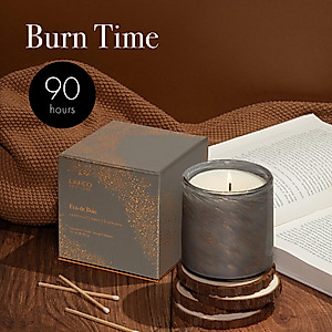 LAFCO New York 2024 Holiday Signature Candle, Limited Edition Holiday Feu de Bois - 15.5 oz - 90-Hour Burn Time - Reusable, Hand Blown Glass Vessel - Made in The USA