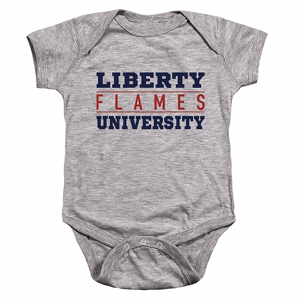 Liberty University Official Between The Lines Unisex Infant Snap Suit for Baby,Athletic Heather, 6 Months